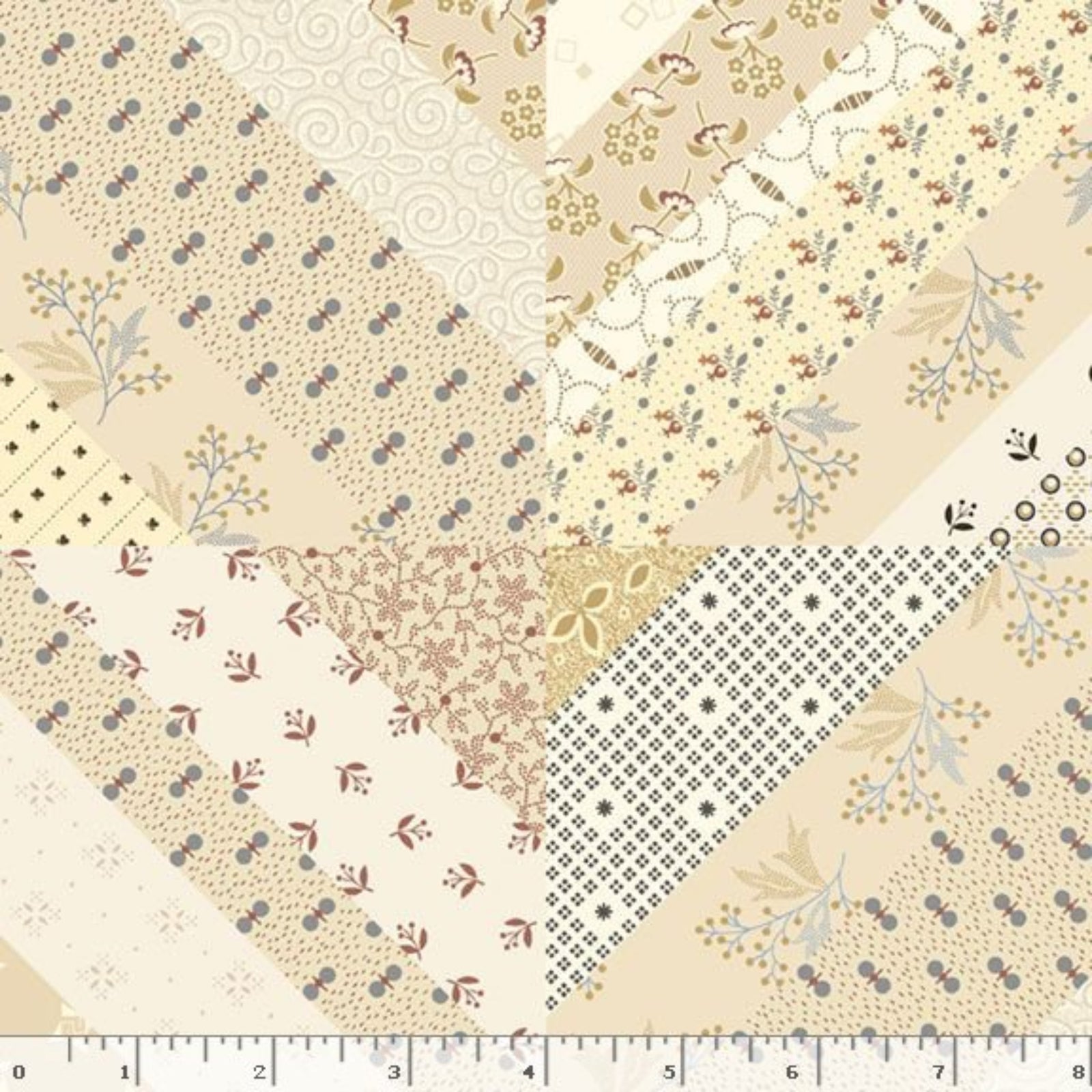 108" Scrap Happy Wide Quilt Back Cream